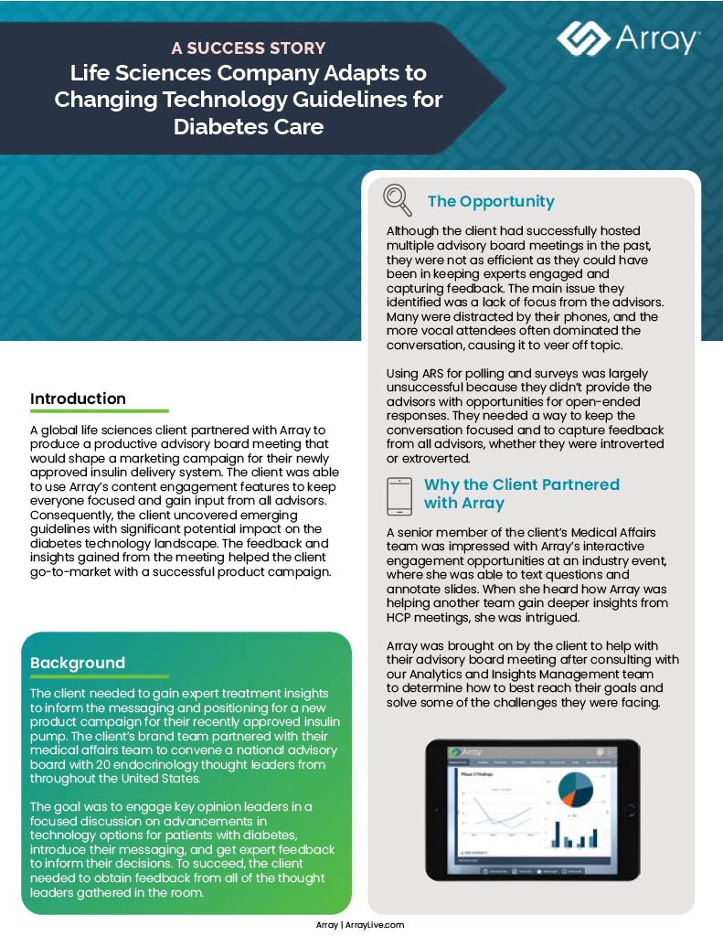 Pharma Advisory Board Meetings | Array