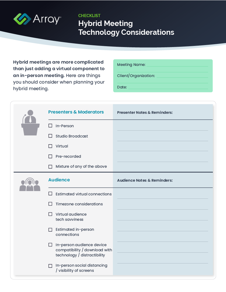 Hybrid Meeting Technology Checklist for Life Sciences